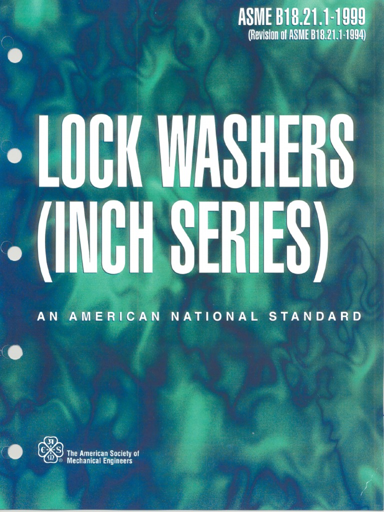 ASME B18.21.1 - 1999 - Lock Washers (INCH Series) | PDF