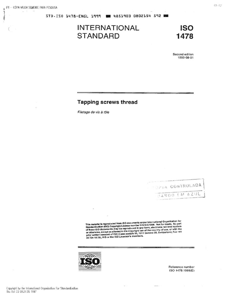 Iso 1478 - 1999 | PDF