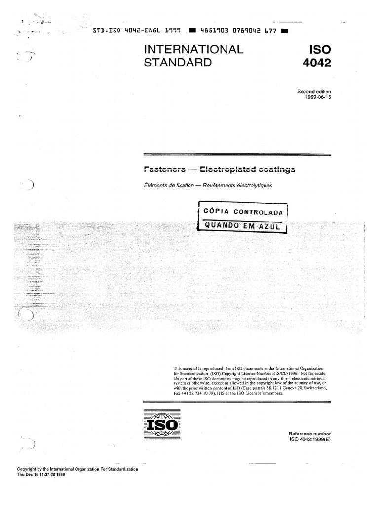 Iso 4042 - 1999 | PDF
