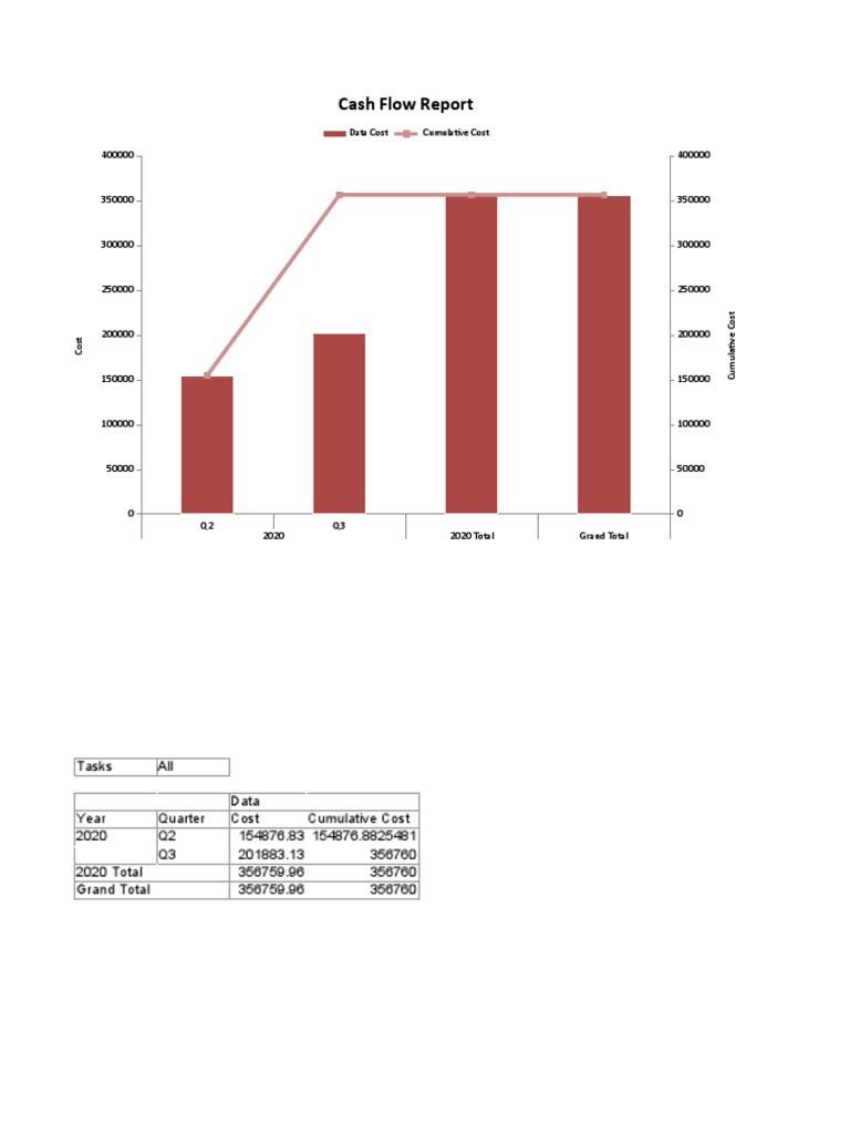 Cash Flow Report: Data Cost Cumulative Cost | PDF