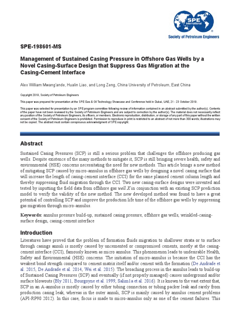 SPE-198601-MS Management of Sustained Casing Pressure in Offshore Gas ...