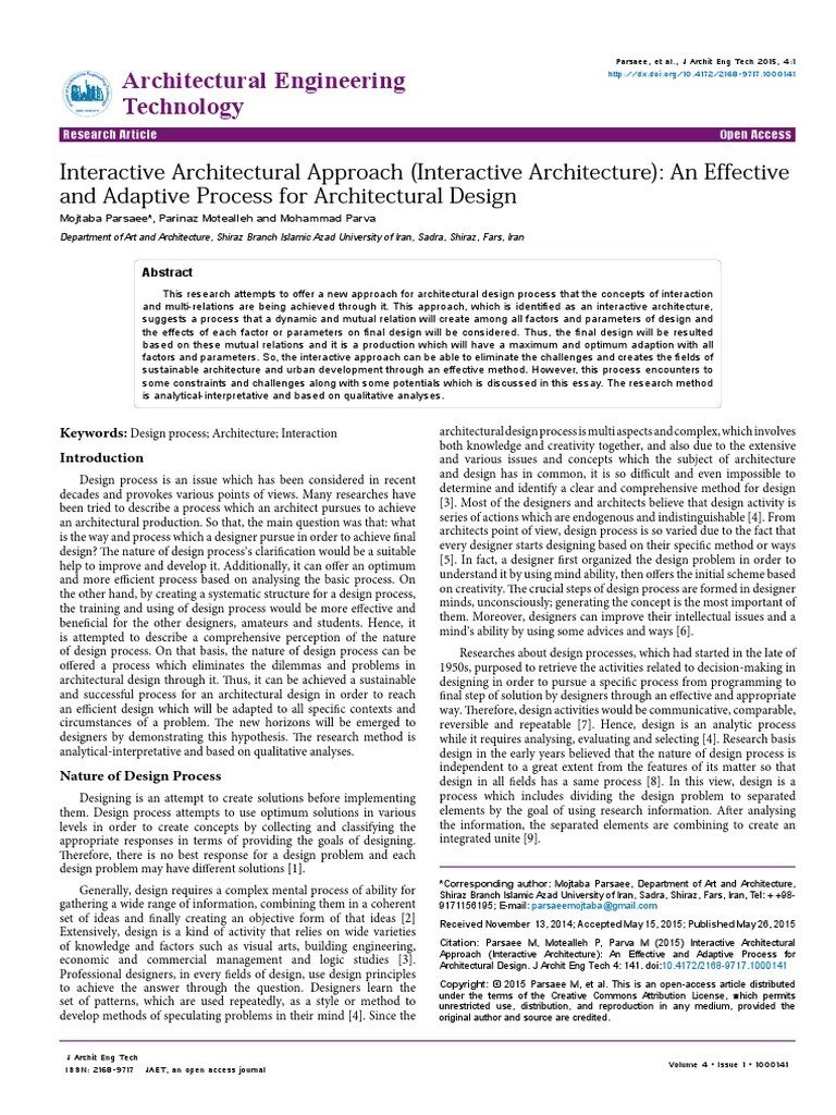 Interactive Architectural Approach Interactive Architecture An ...
