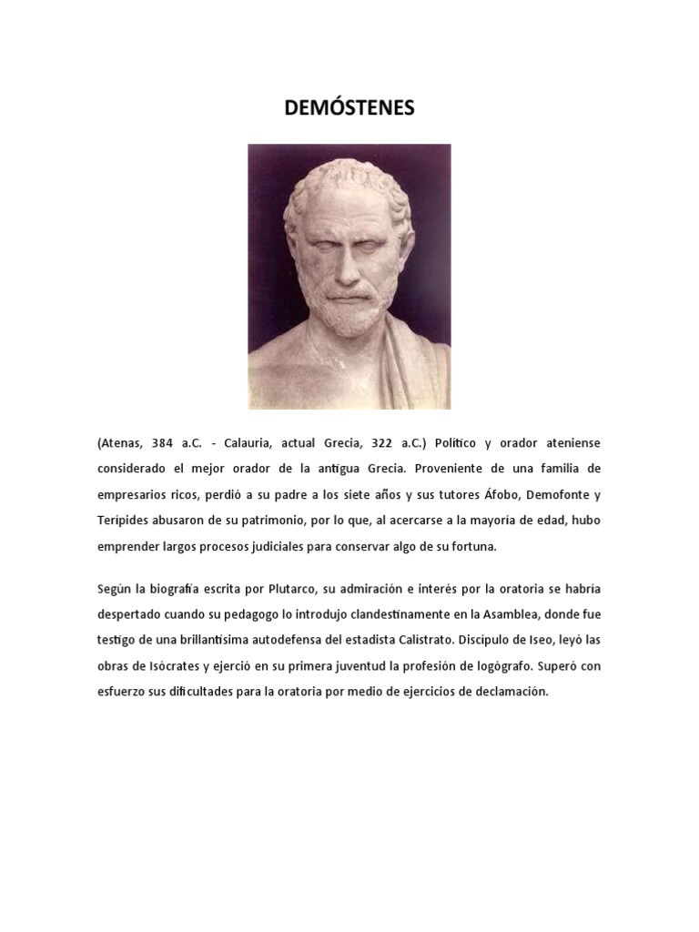Demóstenes | PDF | Macedonia (antiguo reino) | Grecia