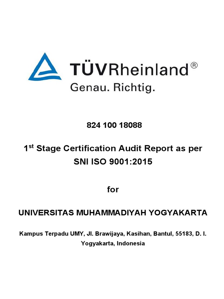 HASIL AUDIT TUV ISO 2018 Merged | PDF | Audit | Iso 9000