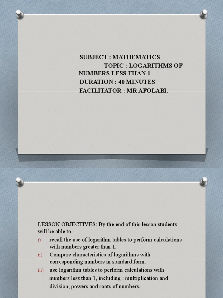 Logarithms of Numbers Less Than 1 | PDF | Science & Mathematics | Computers