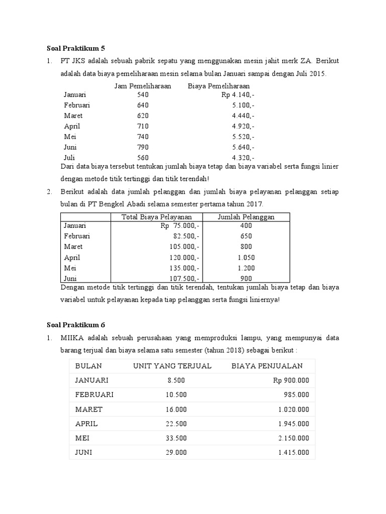Soal Praktikum 5 Dan 6 | PDF