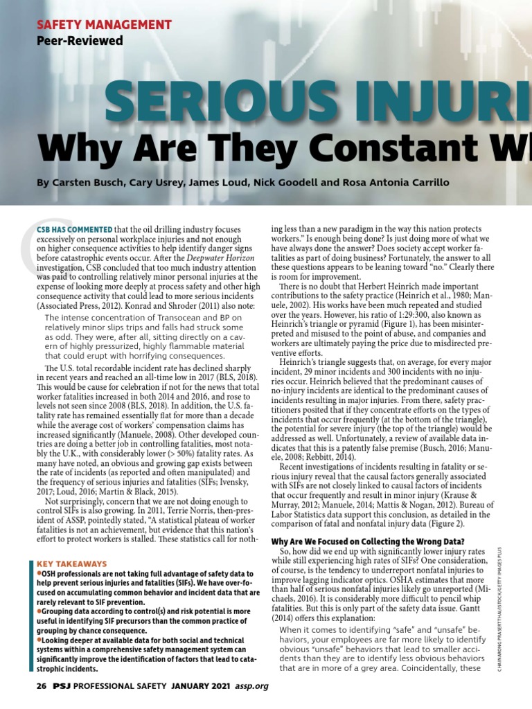 Serious Injuries & Fatalities: Why Are They Constant While Injury Rates ...