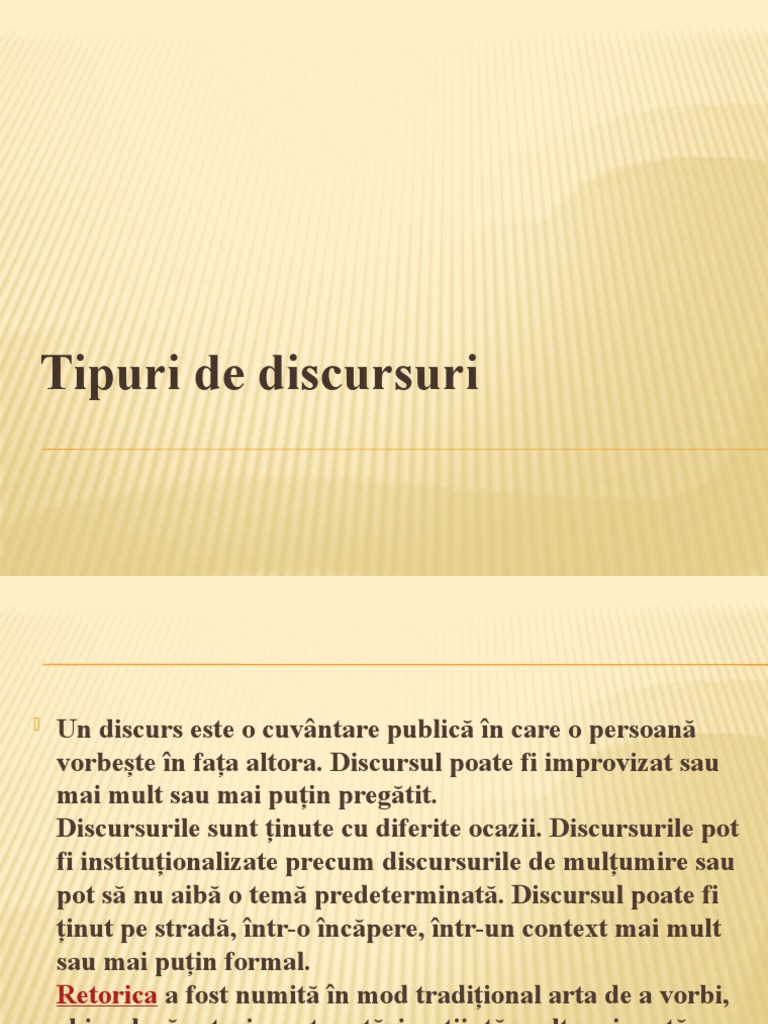 Tipuri de Discursuri | PDF