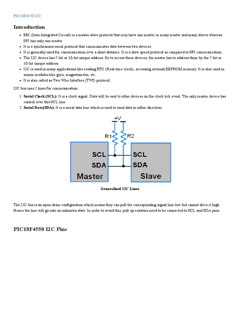 PIC18F4550 I2C - PIC Controllers | PDF | Physical Layer Protocols | Network Protocols