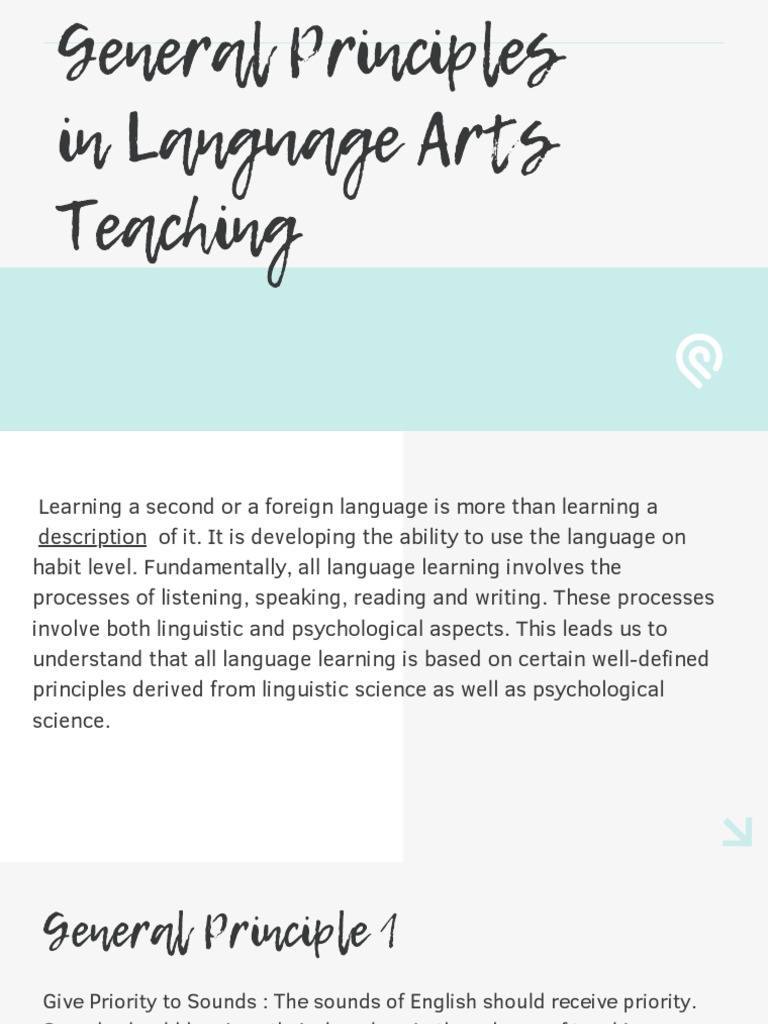 Principles in Language Arts Teaching | PDF | Speech | Vocabulary