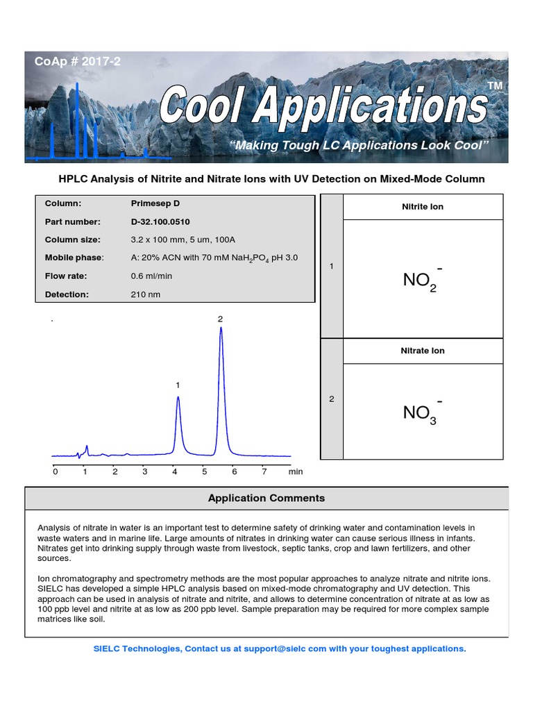 HPLC Method for Nitrite & Nitrate Analysis | PDF