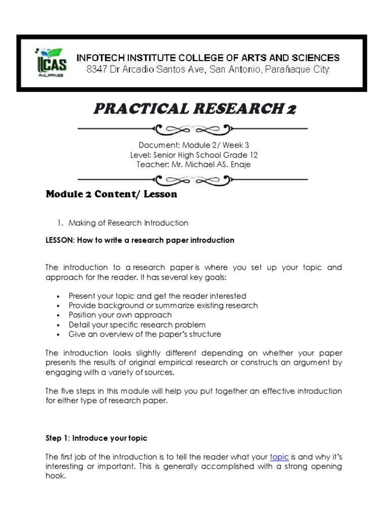 Practical Research 2 Module 2 | PDF | Science | Communication