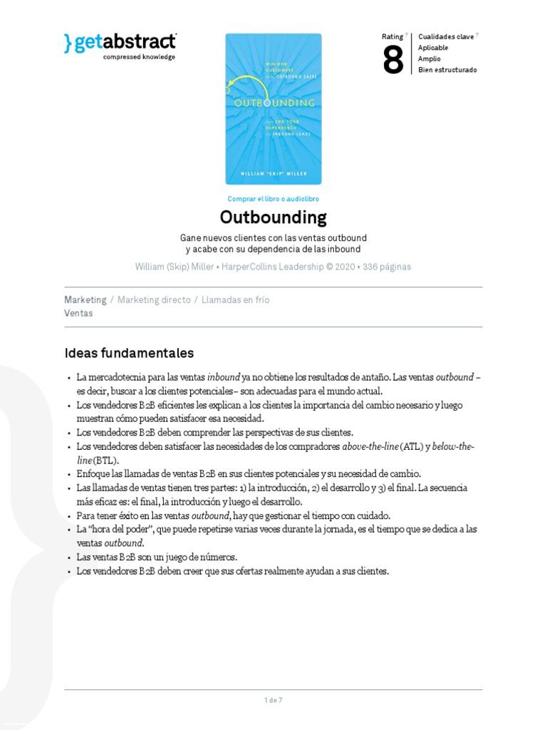 Outbounding Miller Es 42166 | PDF | Cliente | Marketing