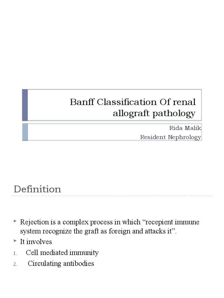 Banff Classification of Kidney Rejection | PDF | Transplant Rejection ...