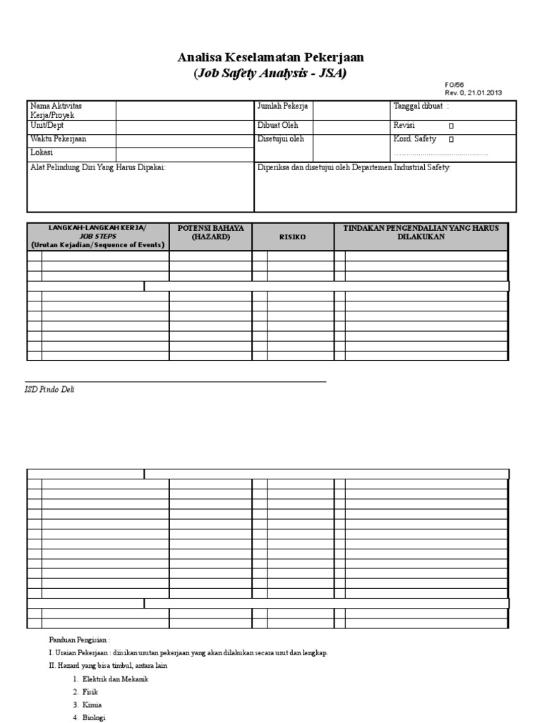 Contoh Form Jsa Pdf