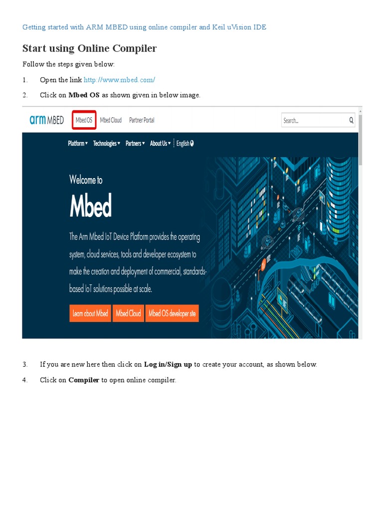 Getting Started With ARM MBED Using Online Compiler and Keil Uvis.. | PDF | Integrated ...