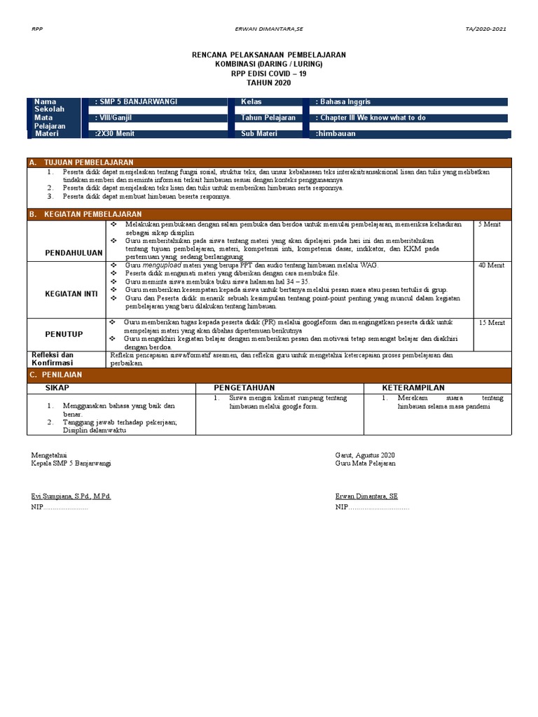 RPP We Know What To Do | PDF