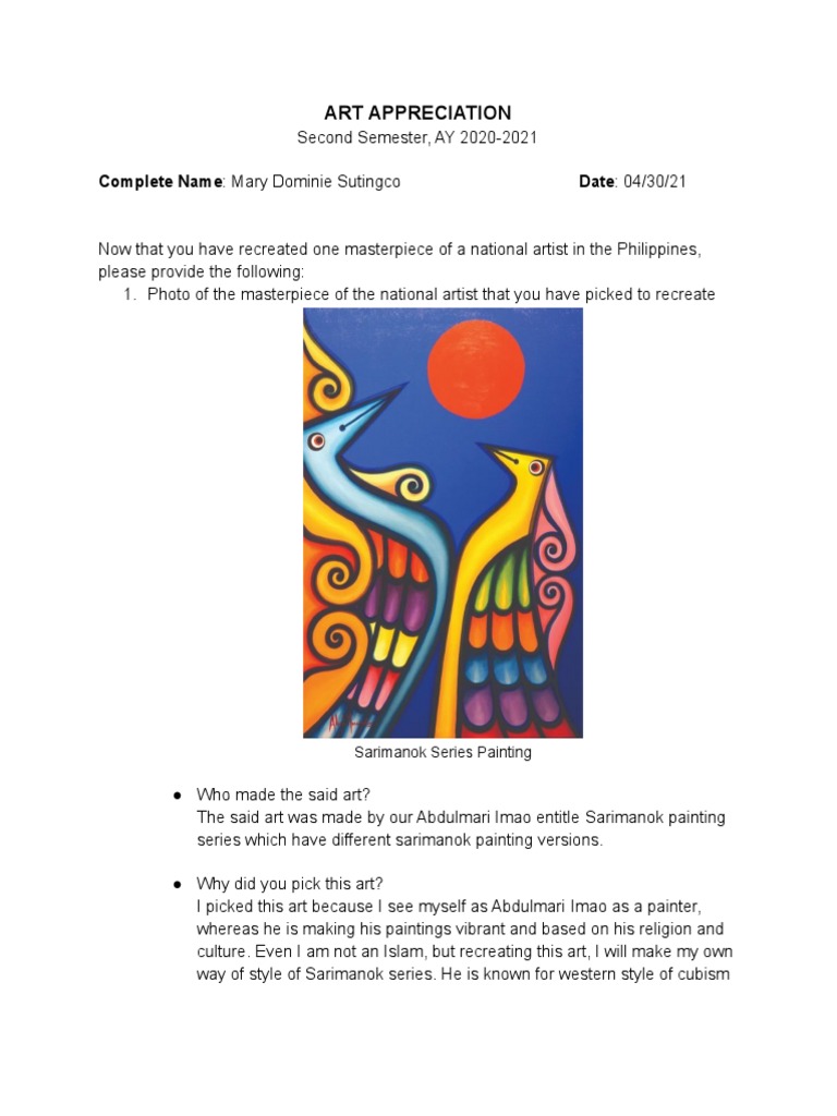 Mary Sutingco - Artap-Midterm | PDF | Paintings | Impressionism