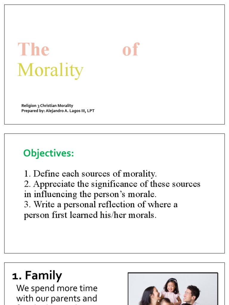 Lesson 3 - Sources of Morality | PDF | Lifestyle