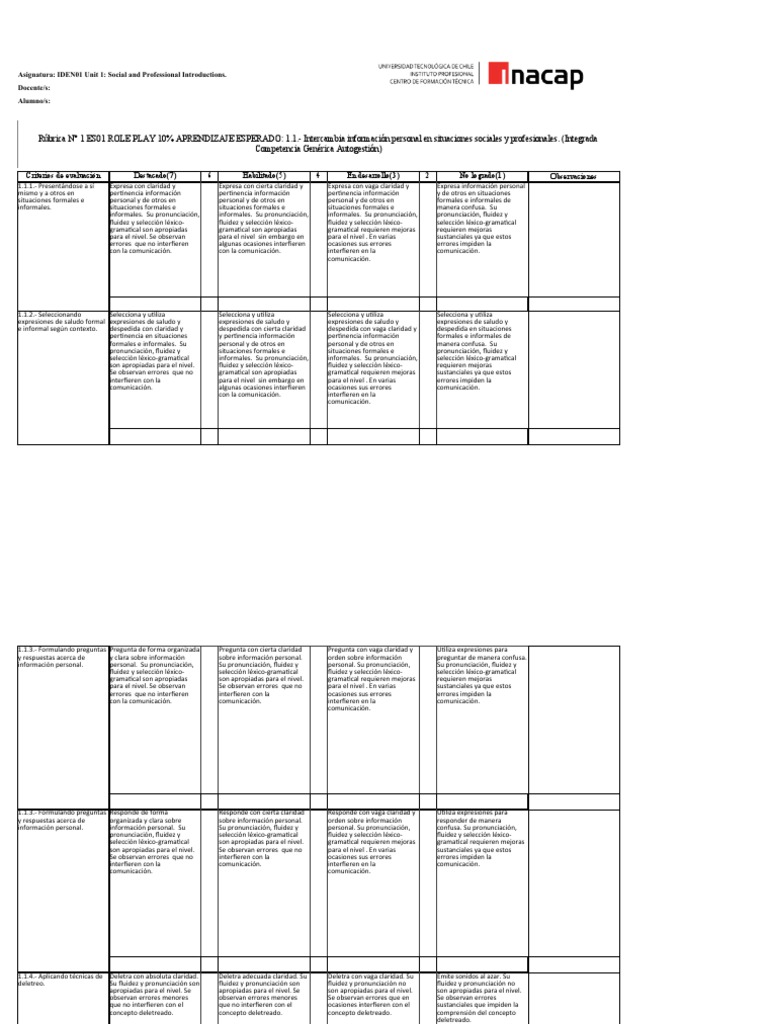Aai Iden01 Iden01 Unit 1 Es01 | PDF | Léxico | Cognición