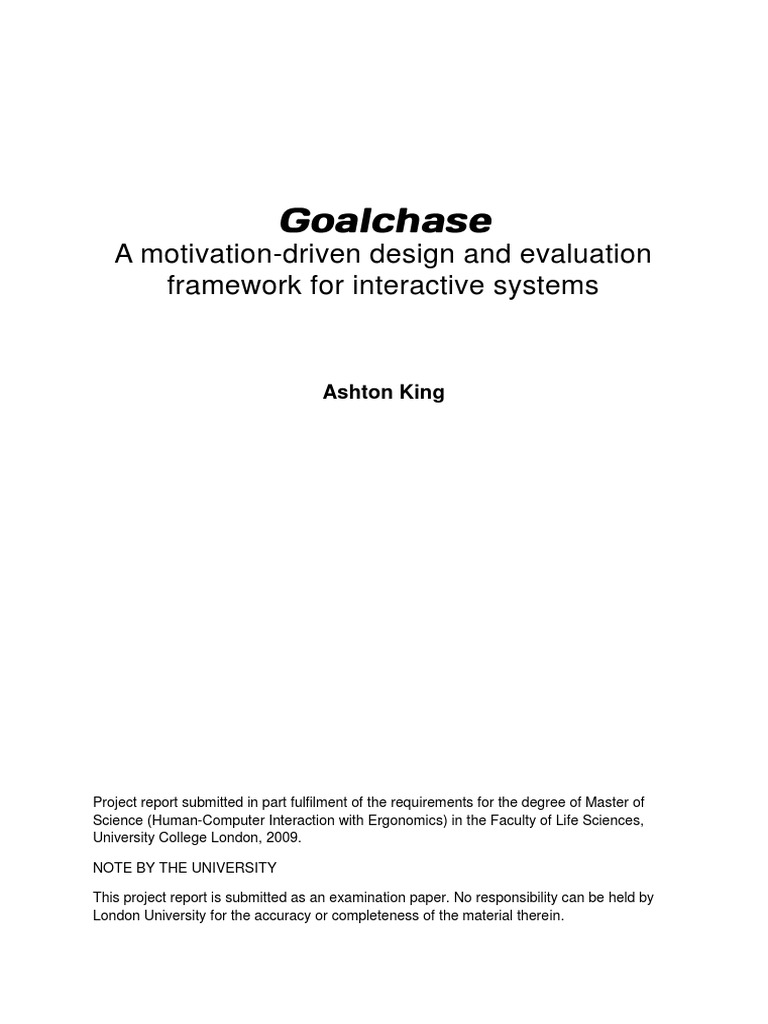 A Motivation-Driven Design and Evaluation Framework For Interactive Systems | PDF | Usability ...