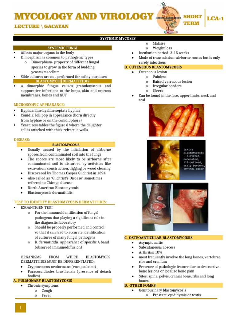 Myco Viro Systemic Mycoses | PDF | Infection | Epidemiology