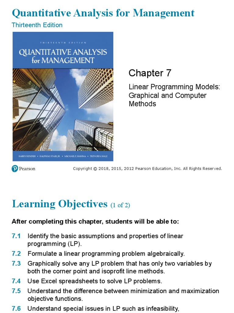 Chapter 7 - Linear Programming Models Graphical and Computer Methods ... Chapter 7 - Linear Programming Models Graphical and Computer Methods ...