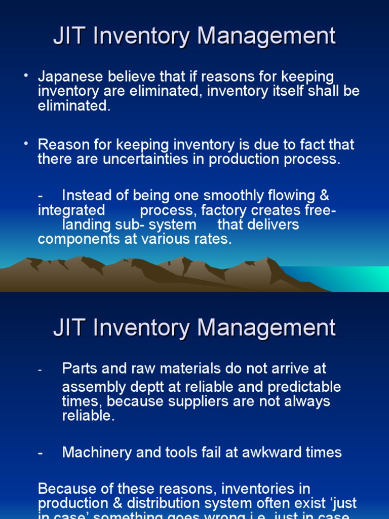 JIT Inventory Management | PDF | Inventory | Secondary Sector Of The ...