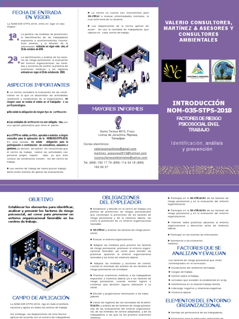 TRIPTICO - NOM-035 - La Nueva Norma de La STSP | PDF | Ciencias de la Salud