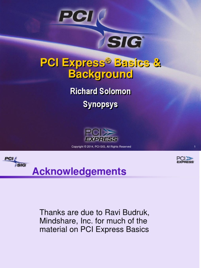 PCI Express Basics & Background: Richard Solomon Synopsys | PDF ...
