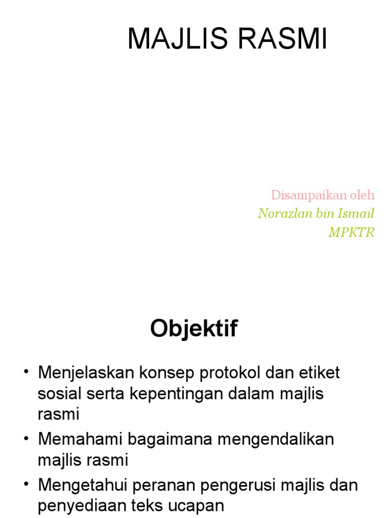 Protokol Majlis Rasmi 2 | PDF