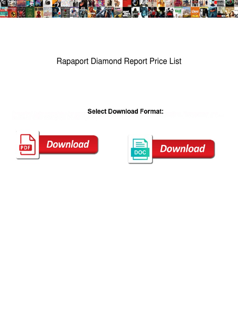 Rapaport Diamond Report Price List | PDF | Diamond | Gemstone