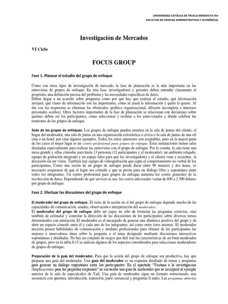 Guia de Focus Group Ejemplo 2020 | PDF | Teléfonos móviles | Telefonía ...