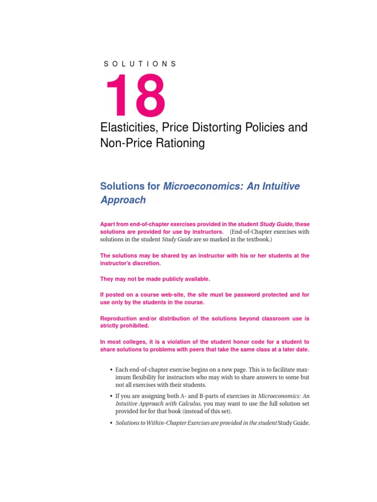 Elasticities, Price Distorting Policies and Non-Price Rationing | PDF ...