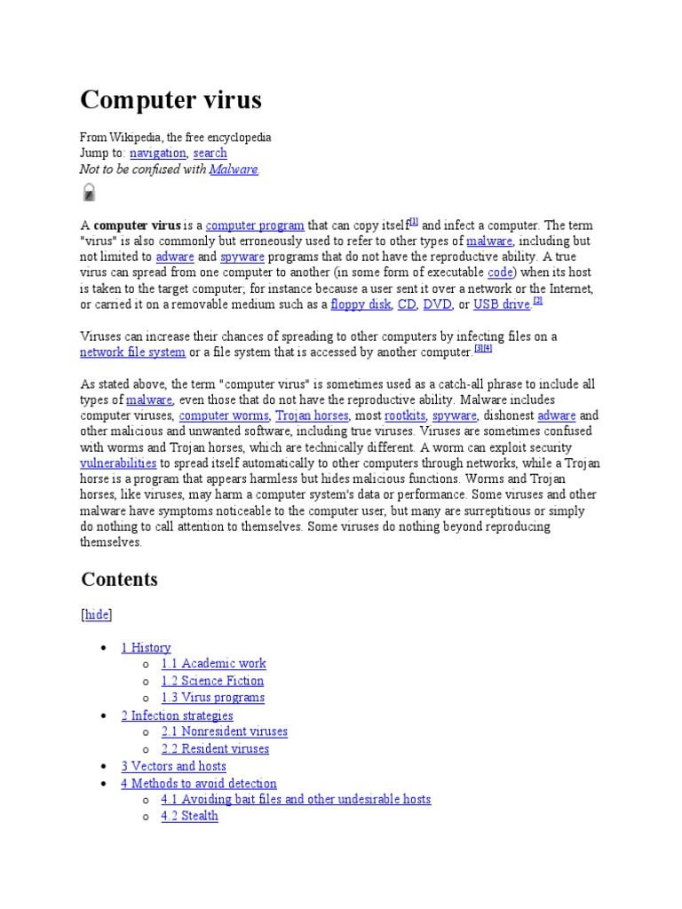 Computer Virus: Not To Be Confused With | PDF | Computer Virus ...