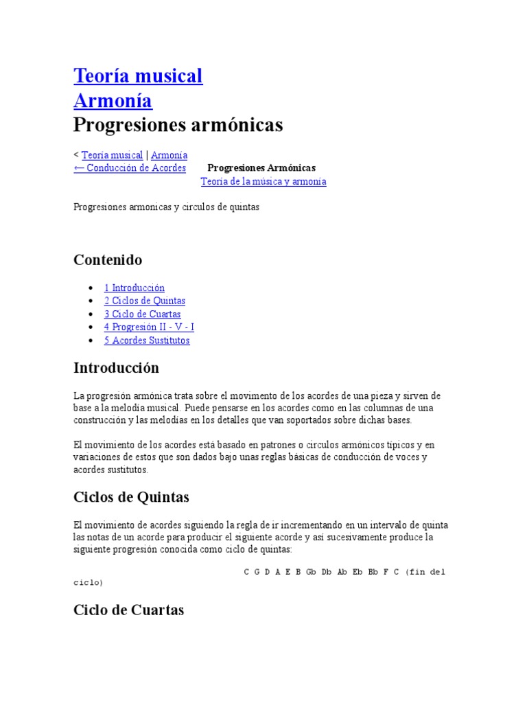 Progresion Armonica | PDF | Acorde (Música) | Armonía