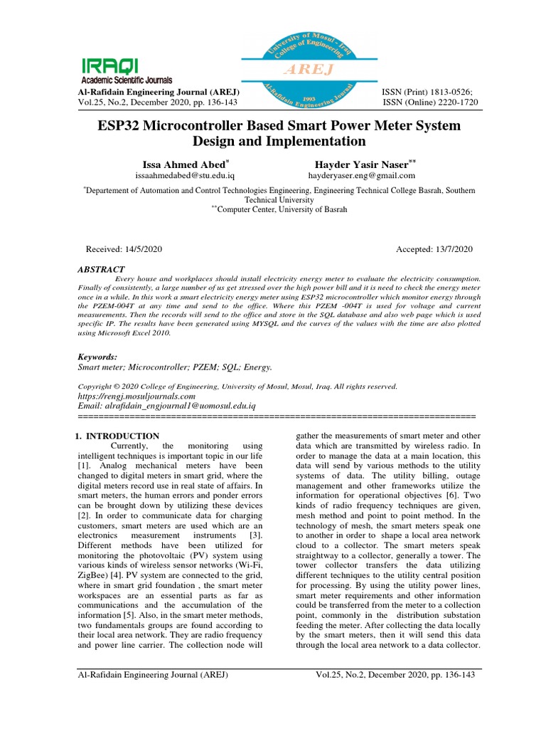 ESP32 Microcontroller Based Smart Power | PDF | Smart Grid | Embedded System