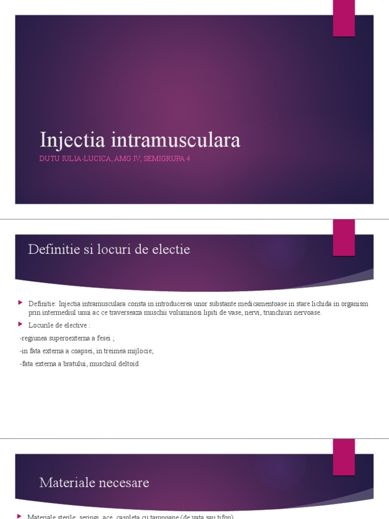 Injectia IM - Iulia Dutu | PDF