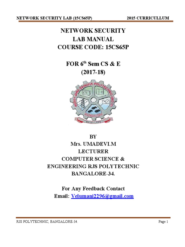 Network Security Lab Manual | PDF | Port (Computer Networking ... Network Security Lab Manual | PDF | Port (Computer Networking ...