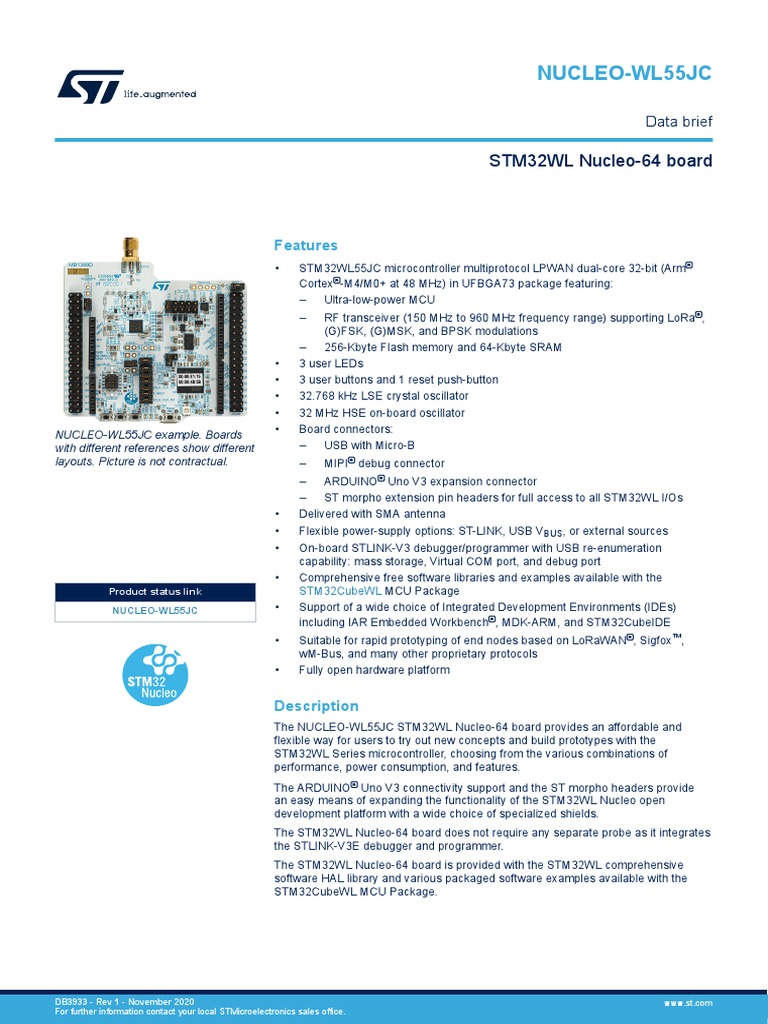Nucleo wl55jc | PDF | Microcontroller | Computer Architecture