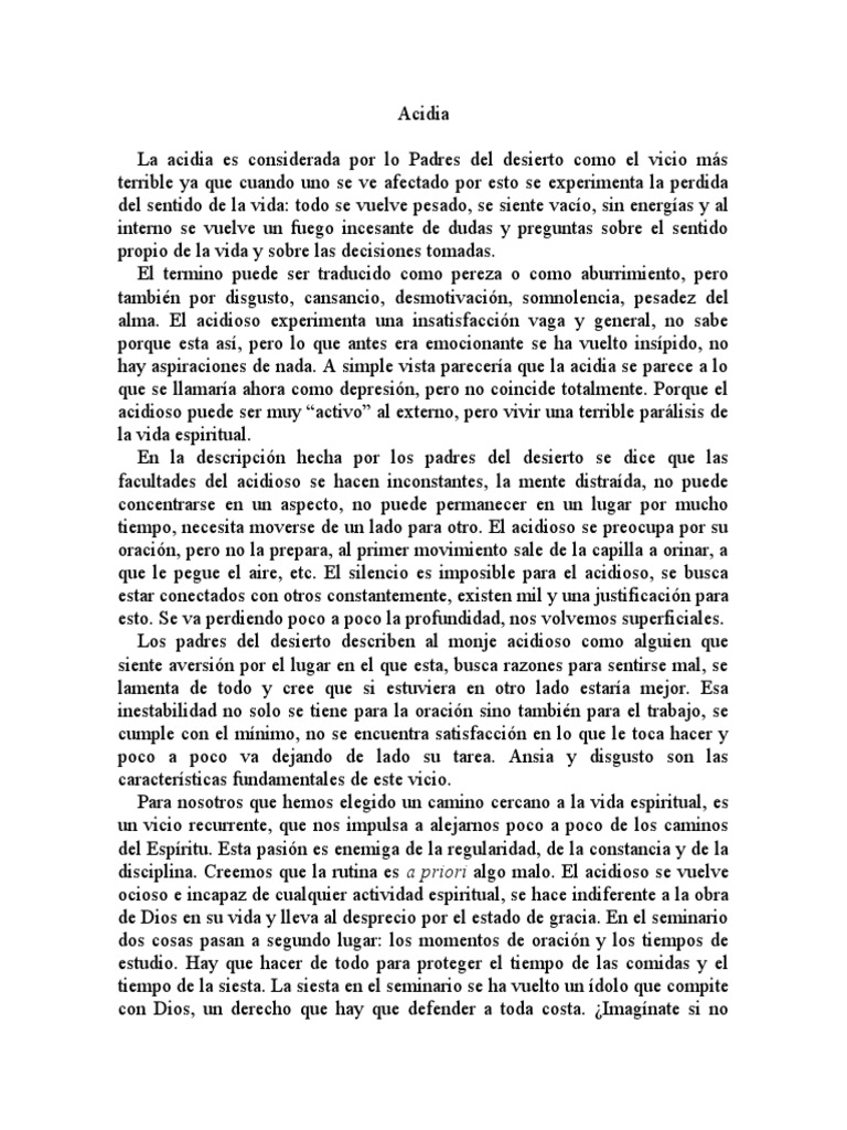 Acidia | PDF | Oración | Dios