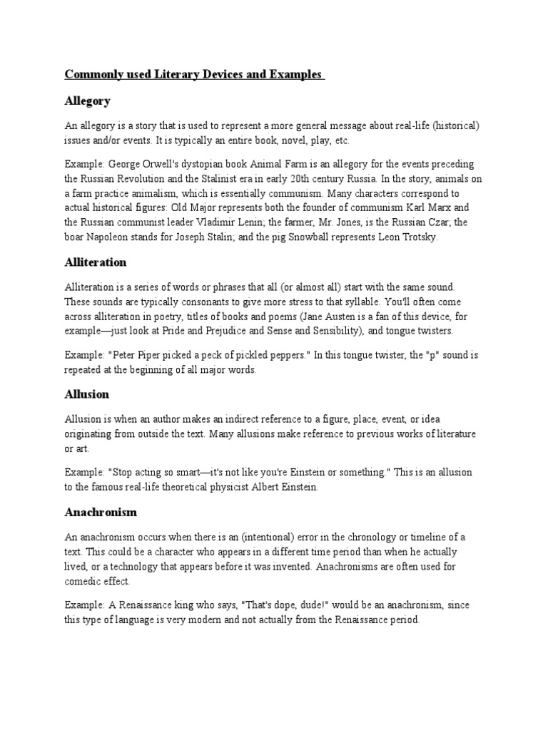 Commonly Used Literary Devices and Examples | Download Free PDF | Irony