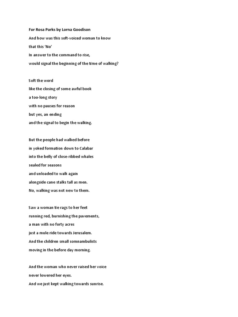 For Rosa Parks and Nanny by Lorna Goodison | PDF