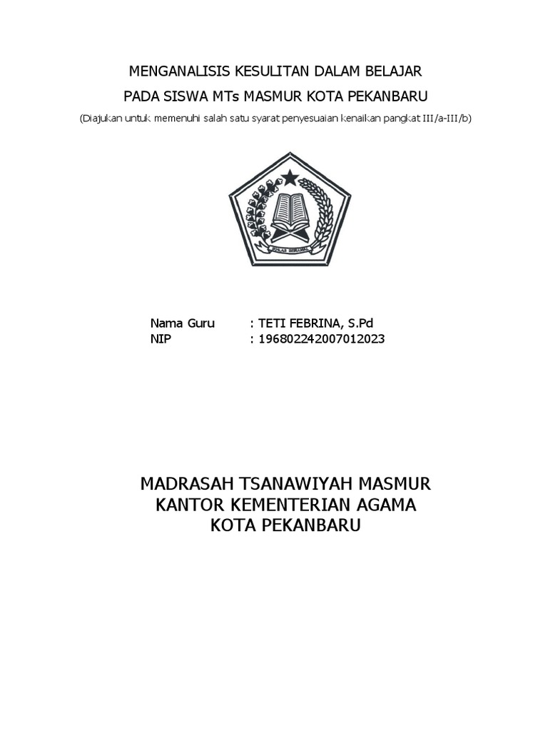 Analisis Kesulitan Belajar Siswa MTs | PDF | Karier & Perkembangan