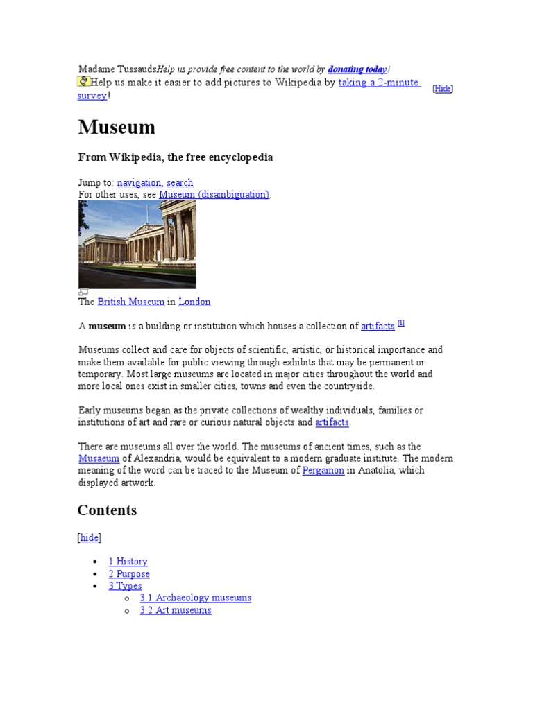 Museum: From Wikipedia, The Free Encyclopedia | PDF | Art Museum | Museum