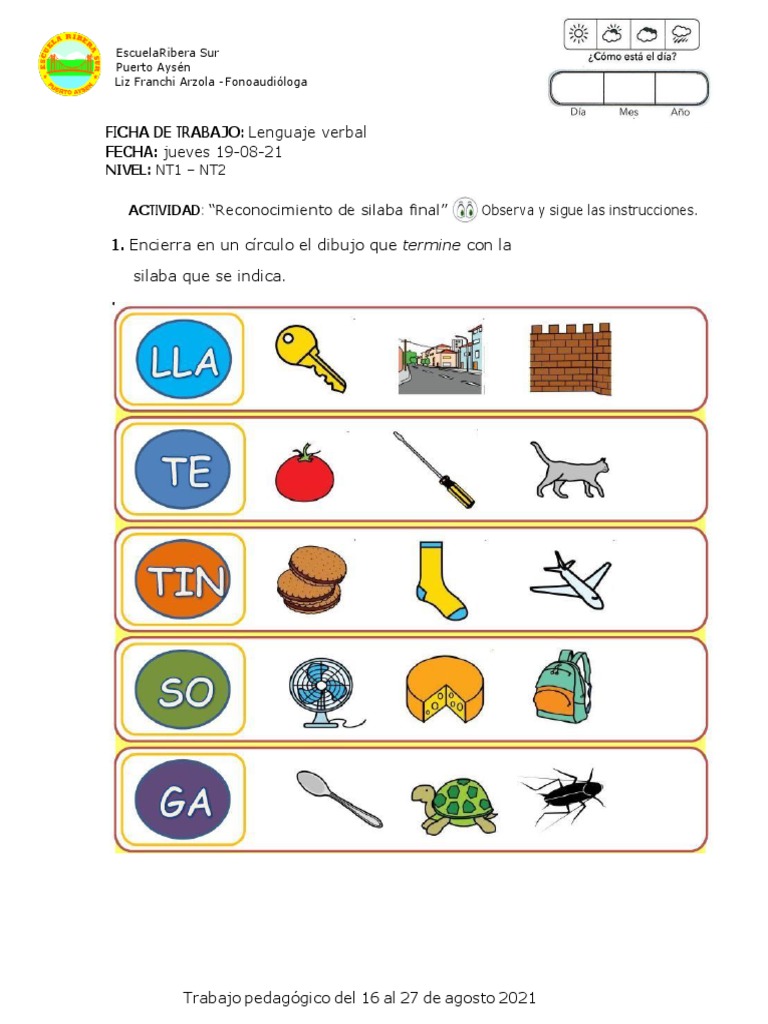 Guia Reconocimiento Silaba Final | PDF