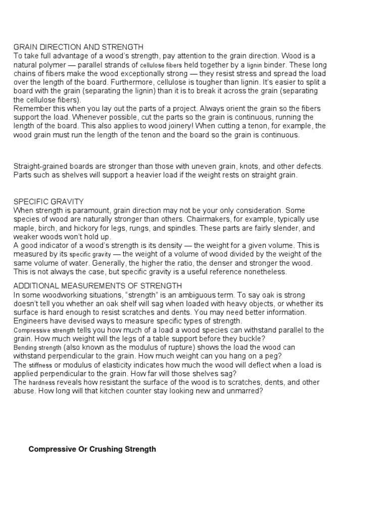 Compressive Strength of Wood | PDF | Strength Of Materials | Wood