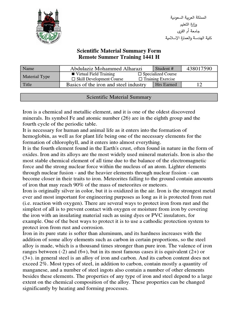 Basics Of The Iron And Steel Industry Pdf Steel Iron