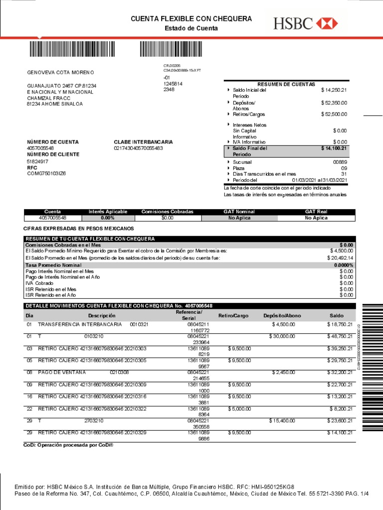 Estado de Cuenta HSBC | PDF