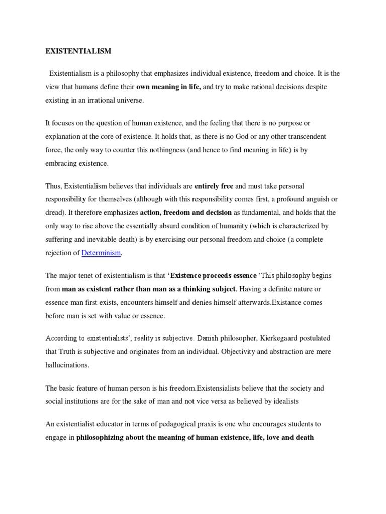 EXISTENSIALISM | PDF | Existentialism | Philosophical Theories